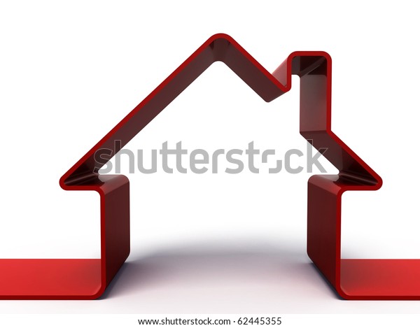 3d Render Red House Symbol Isolated 스톡 일러스트 62445355 | Shutterstock