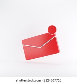 3d Render Red Mail Icon Symbol Stock Illustration 2124667718 | Shutterstock