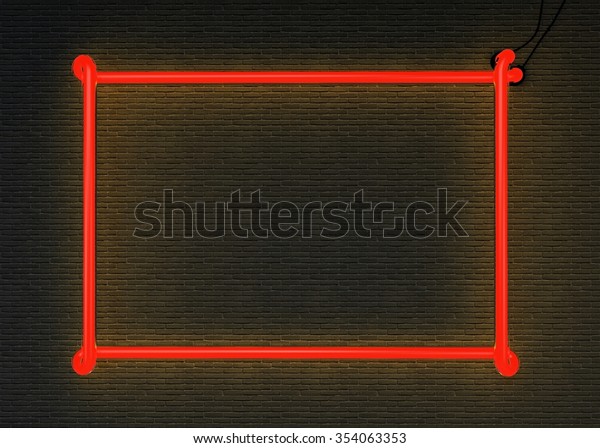 3d Render Red Neon Frame Isolated Stock Illustration 354063353 ...