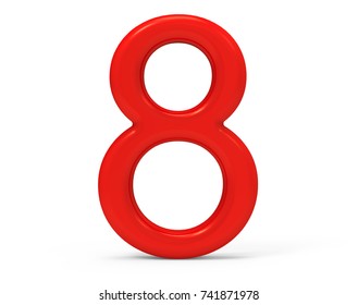 3d Render Red Number 8 Thin Stock Illustration 741871978 | Shutterstock
