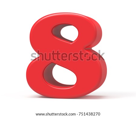 3 D Render Red Number 8 Retro Stock Illustration 751438270 - Shutterstock