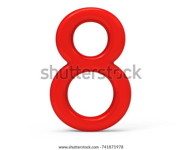 3d Render Red Number 8 Thin Stock Illustration 741871978 | Shutterstock