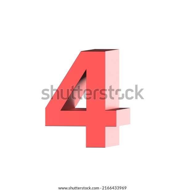 3d Render Red Symbol Number 4 Stock Illustration 2166433969 | Shutterstock
