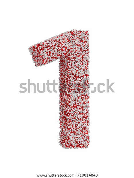 3d Render Red White Numbers Make Stock Illustration 718814848 ...