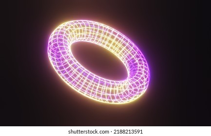 3d Render Retro Colored Glowing Torus Stock Illustration 2188213591 ...