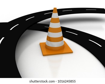 Traffic Cone Block Road Vector Stock Vector (Royalty Free) 119565481