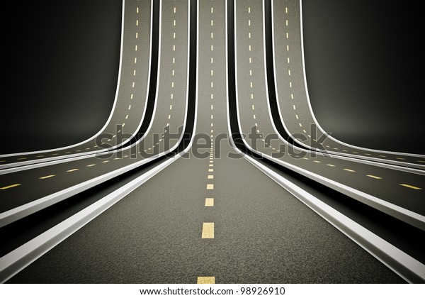 3d Render Road Creative Idea Stock Illustration 98926910