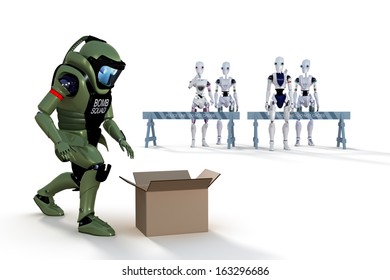 3d Render Robot Bomb Squad Technician Stock Illustration 163296686 ...