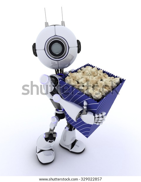 3d Render Robot Popcorn Stock Illustration 329022857 | Shutterstock