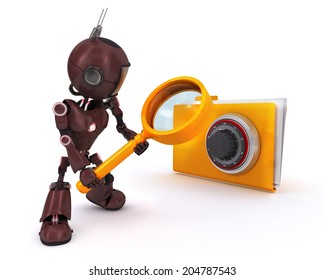 3d Render Robot Searching Files Stock Illustration 204787543 | Shutterstock
