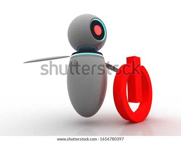 3d Render Robot Stop Sign Stock Illustration 1656780397 | Shutterstock