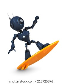 3d Render Robot Surfer Stock Illustration 215725876 | Shutterstock
