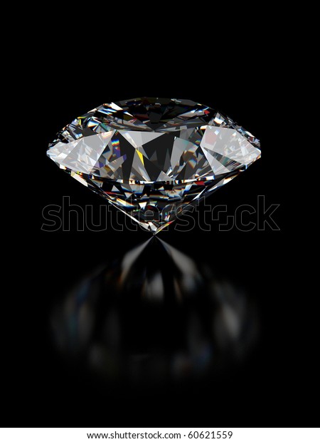 3d Render Round Brilliant Cut Diamond Stock Illustration 60621559 ...