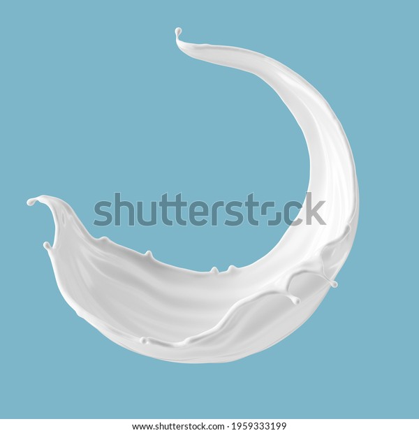 3d Render Round Milk Splash Isolated Stock Illustration 1959333199 ...