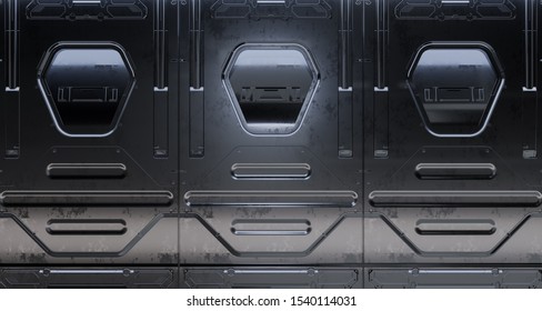 3d Render Scifi Metal Panel Surfaces Stock Illustration 1540114031 ...