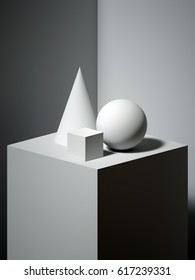 Educational Still Life Geometrical Forms Drawing Stock Photo 25636336 ...