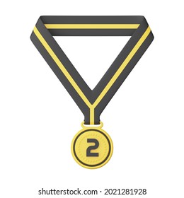 3d Render Second Place Medal Icon Stock Illustration 2021281928 ...