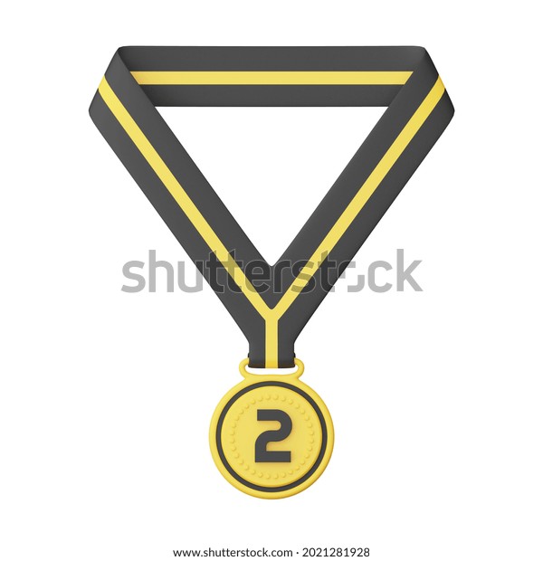 3d Render Second Place Medal Icon Stock Illustration 2021281928 ...