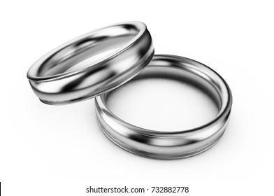 3d Render Silver Rings Isolated On Stock Illustration 732882778 ...