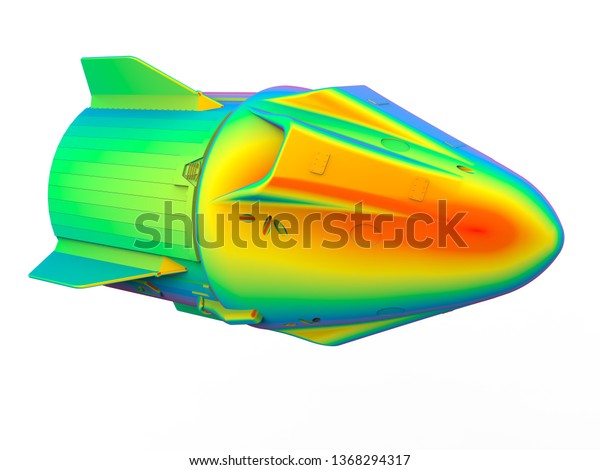 3d Render Space Capsule Finite Element Stock Illustration 1368294317