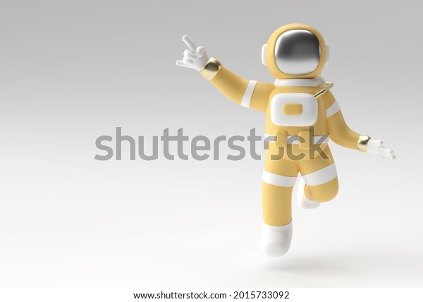 3d Render Spaceman Astronaut Hand Pointing Finger Gesture 3d ...