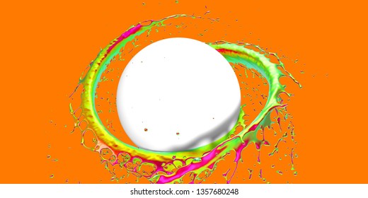 3d Render Splash Ink Liquid Metal Stock Illustration 1357680248 ...