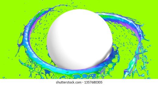 3d Render Splash Ink Liquid Metal: ilustración de stock 1357680305 ...