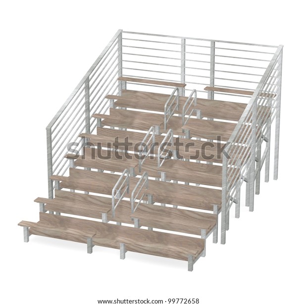 3d Render Stadium Benches Stock Illustration 99772658