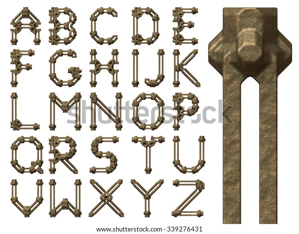 3d Render Steampunk Styled Numbers Copper Stock Illustration 339276431