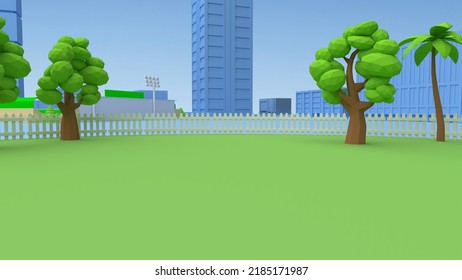 3d Render Stylized Tree Park Background Stock Illustration 2185171987 ...