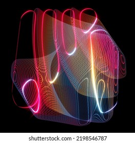 3d Render Surreal Plasma Cube Deformation Stock Illustration 2198546787 ...