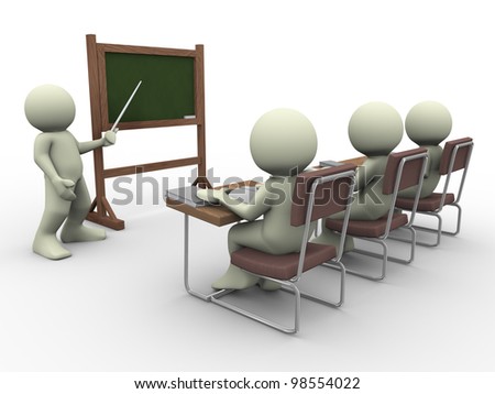 3 D Render Teacher Teaching Students Class Stock Illustration 98554022 ...