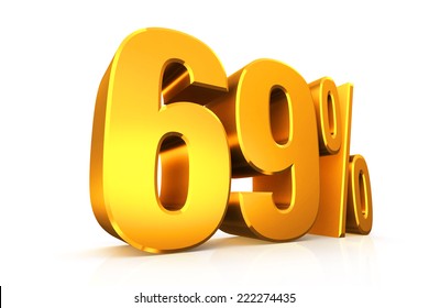 3d Render Text 69 Percent Gold Stock Illustration 222274435 | Shutterstock