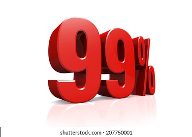 3d Render Text 99 Percent Red Stock Illustration 207750001 | Shutterstock