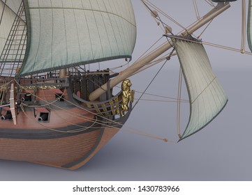 3d Render Third Rate Ship Line Stock Illustration 1430783966