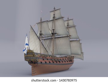 3d Render Third Rate Ship Line Stock Illustration 1430783963