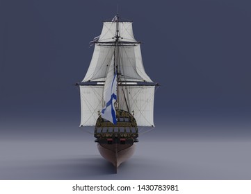 3d Render Third Rate Ship Line Stock Illustration 1430783981