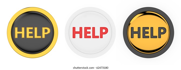 3d Render Three Beautiful Help Buttons Stock Illustration 62473180 ...