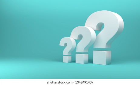 3d Render Three Question Marks On Stock Illustration 1342491443 ...