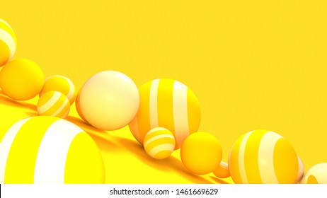 3d Render Tilted Yellow Stripe Balls Stock Illustration 1461669629 ...