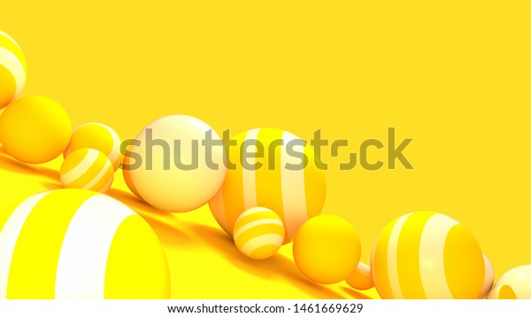 3d Render Tilted Yellow Stripe Balls Stock Illustration 1461669629
