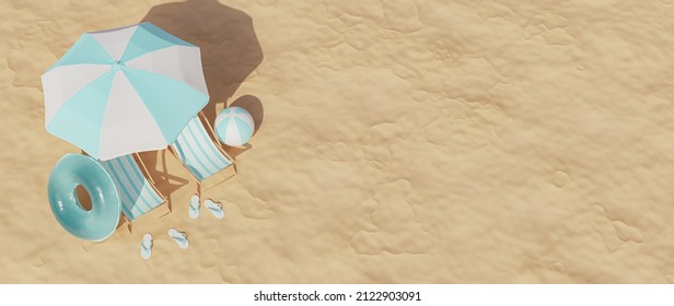 3d Render Top View Beach Summer Stock Illustration 2122903091 ...