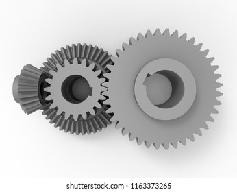 3d Render Top View Mechanical Gear 스톡 일러스트 1163373265 | Shutterstock