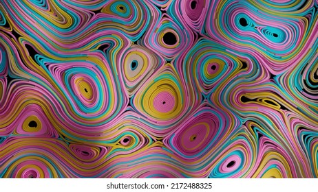 3d Render Top View Multicolored Topographic Stock Illustration ...