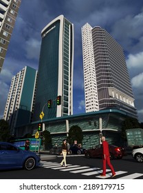 3d Render Tower Department Store Downtown Stock Illustration 2189179715 ...