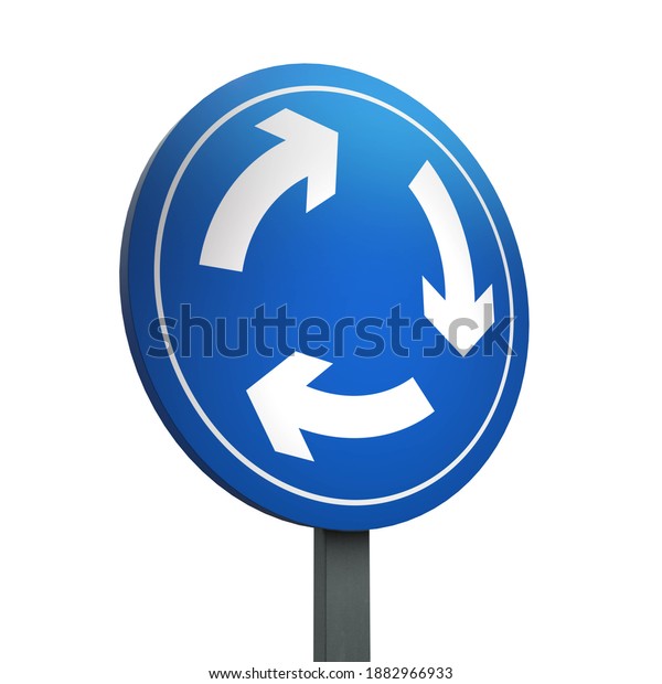 3d Render Traffic Sign Roundabout Circulation Stock Illustration ...