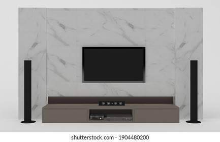 3d Render Tv Set Table On Stock Illustration 1904480200 | Shutterstock
