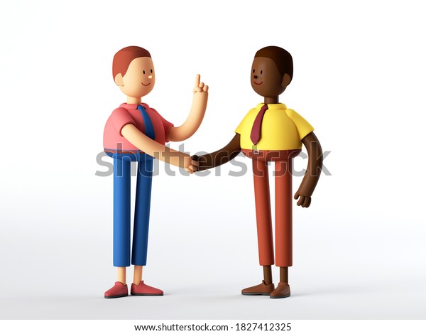 3d Render Two Men Cartoon Characters Stock Illustration 1827412325 ...