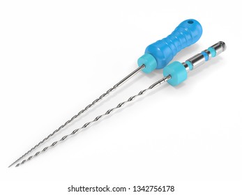 3d Render Two Types Endodontic Files Stock Illustration 1342756178 ...