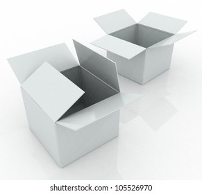 3d Render Two White Box Opened Stock Illustration 105526970 | Shutterstock
